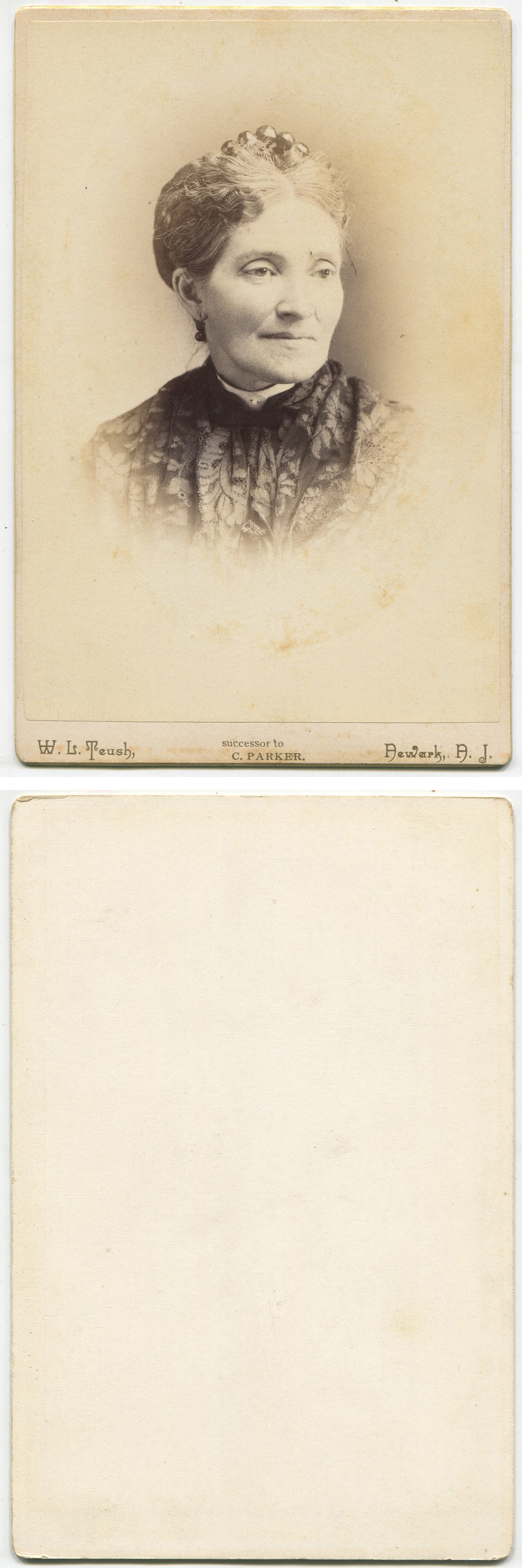 PATRICIA NEAL LOOK ALIKE. CABINET CARD. NEWARK, N.J. – Bernie's Photo